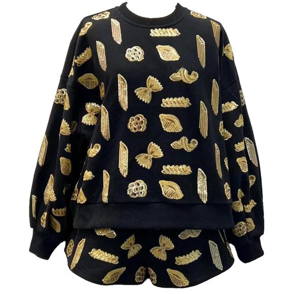 QUEEN OF SPARKLES | Sweaters | New Queen Of Sparkles Womens Pasta ...